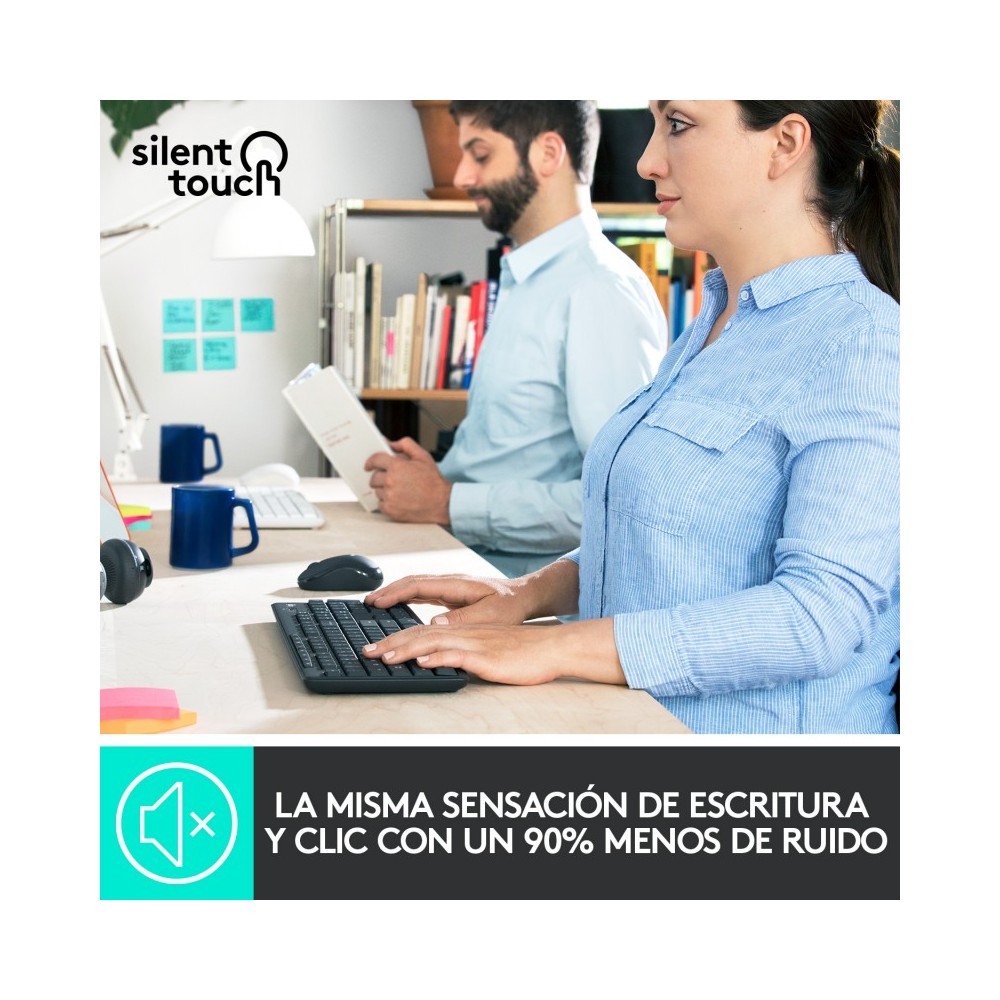 Logitech MK295 Silent Wireless Combo teclado Ratón incluido USB QWERTY ...